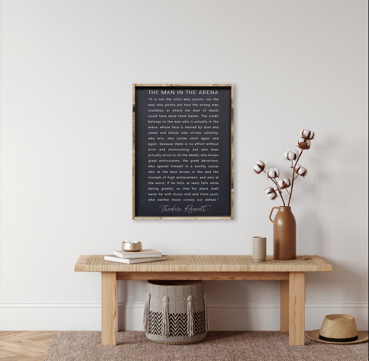 The Man in the Arena Wood Sign – Hidden Acres Creations