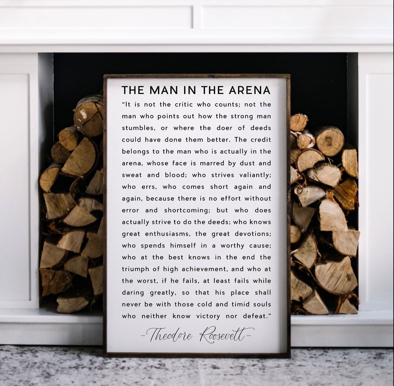 The Man in the Arena Wood Sign – Hidden Acres Creations